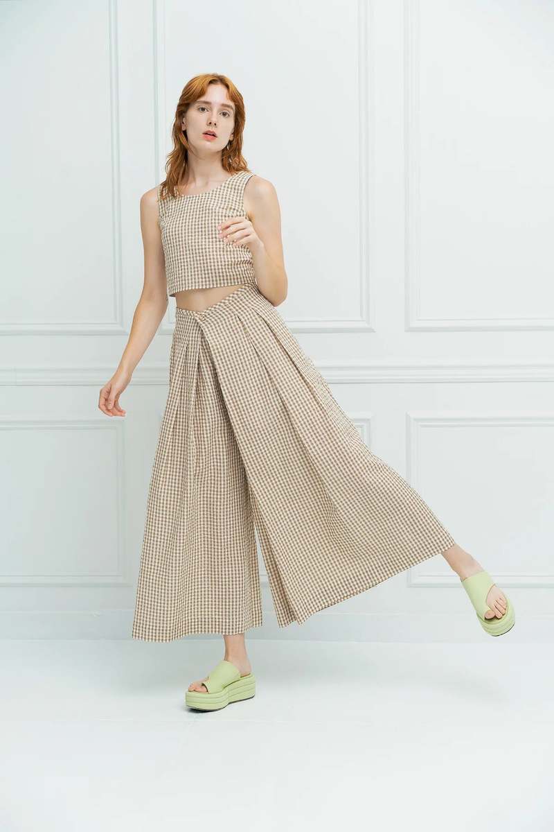 RUJUTA SHETH Frida Pants - Tawny Chex | Garmentory