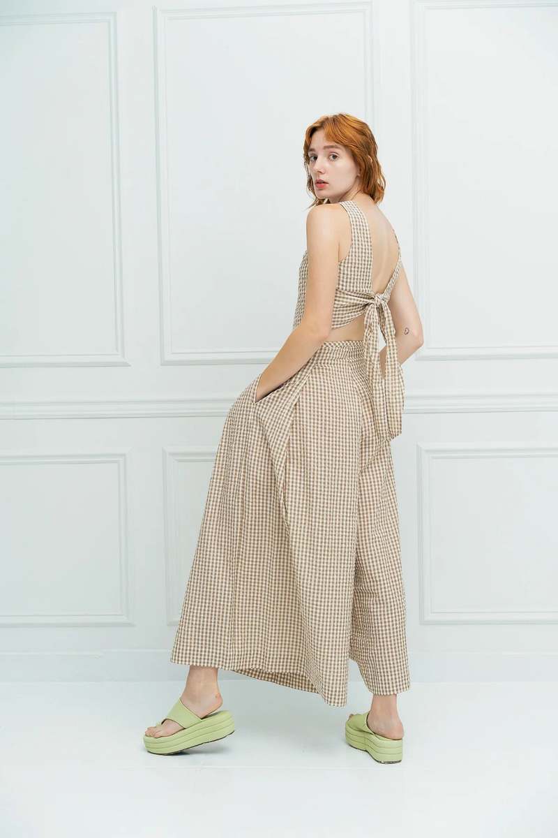 RUJUTA SHETH Frida Pants - Tawny Chex | Garmentory