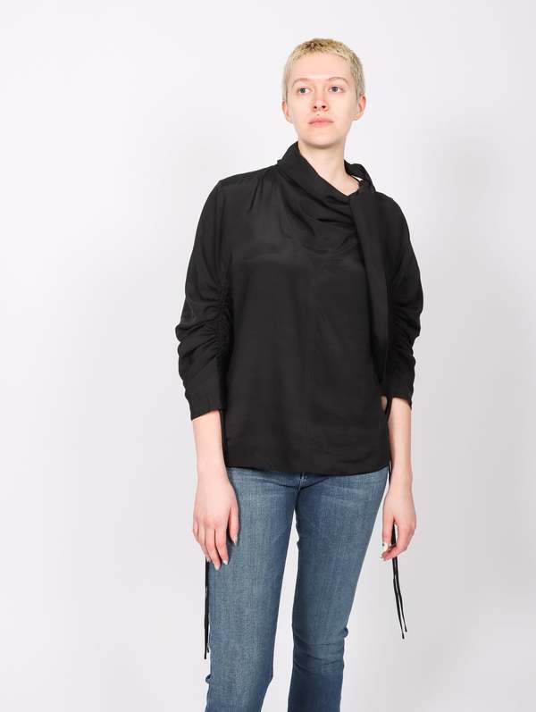 Rodebjer Mona Drapy Top - Black | Garmentory