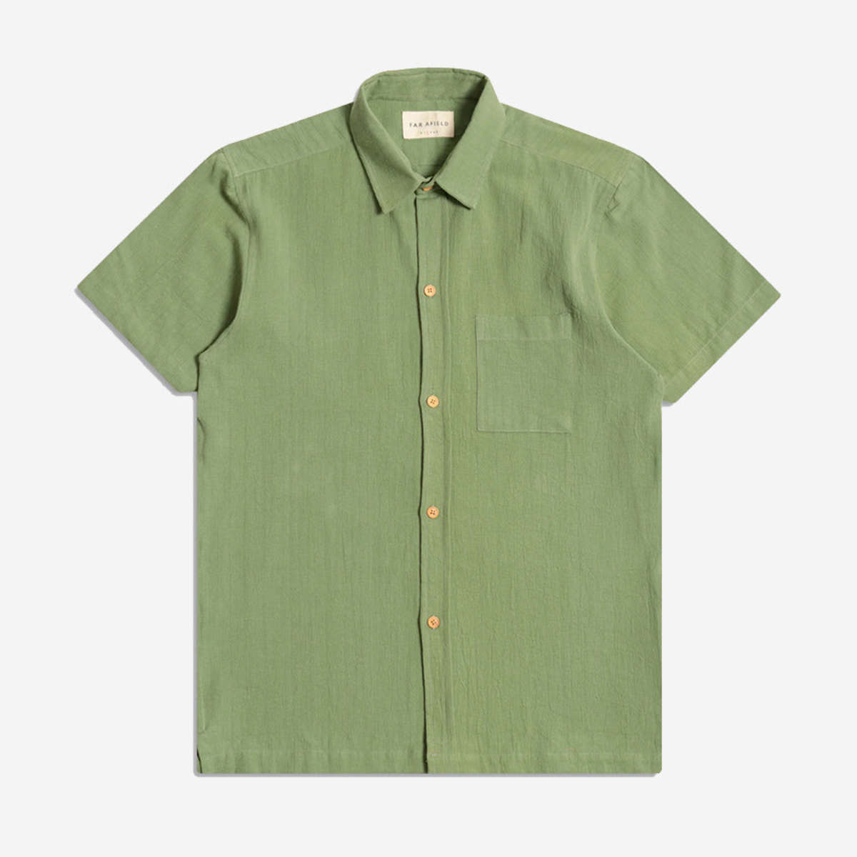 Far Afield Costa Seersucker S/S Shirt - Turf Green | Garmentory