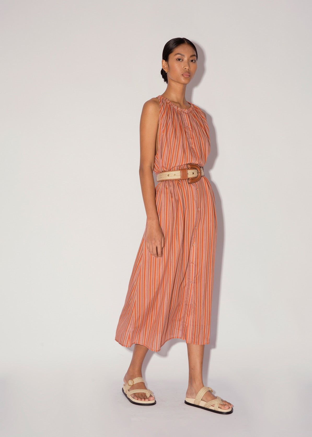 Magali Pascal Mariana Dress - Caramel Stripe | Garmentory