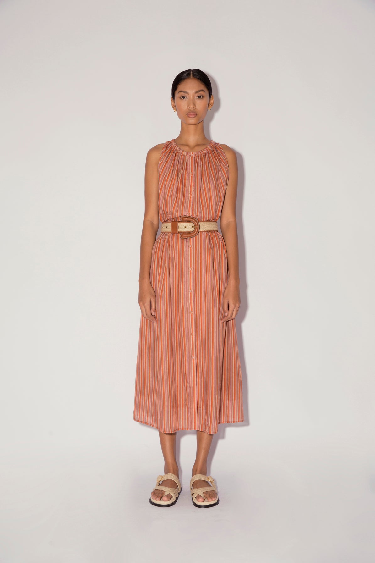 Magali Pascal Mariana Dress - Caramel Stripe | Garmentory
