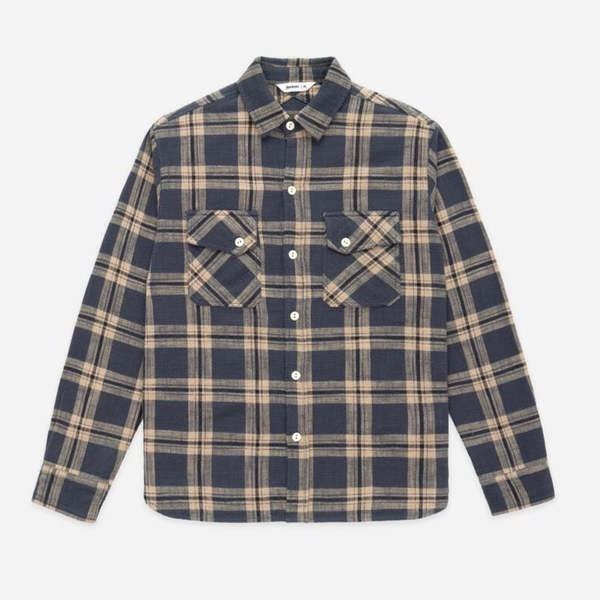 3Sixteen Crosscut Flannel - Slate Slub Check | Garmentory