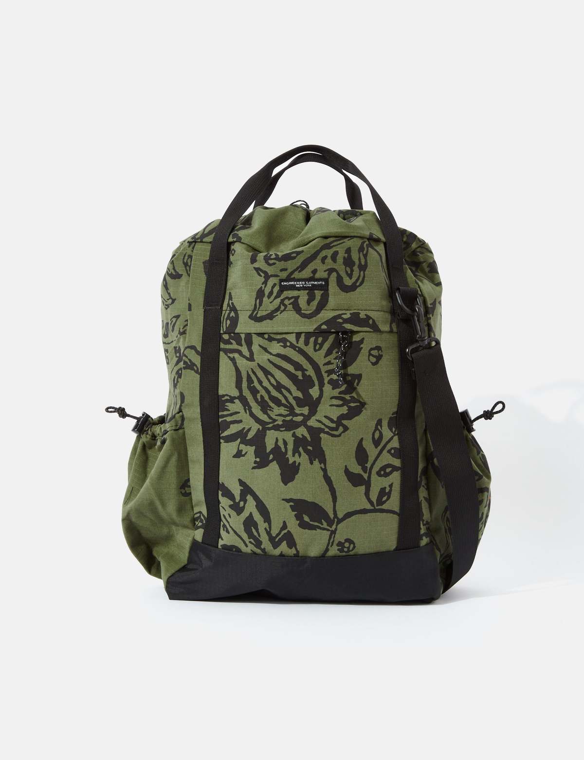 Engineered Garments Floral Ripstop UL 3 Way Bag - Olive Green | Garmentory