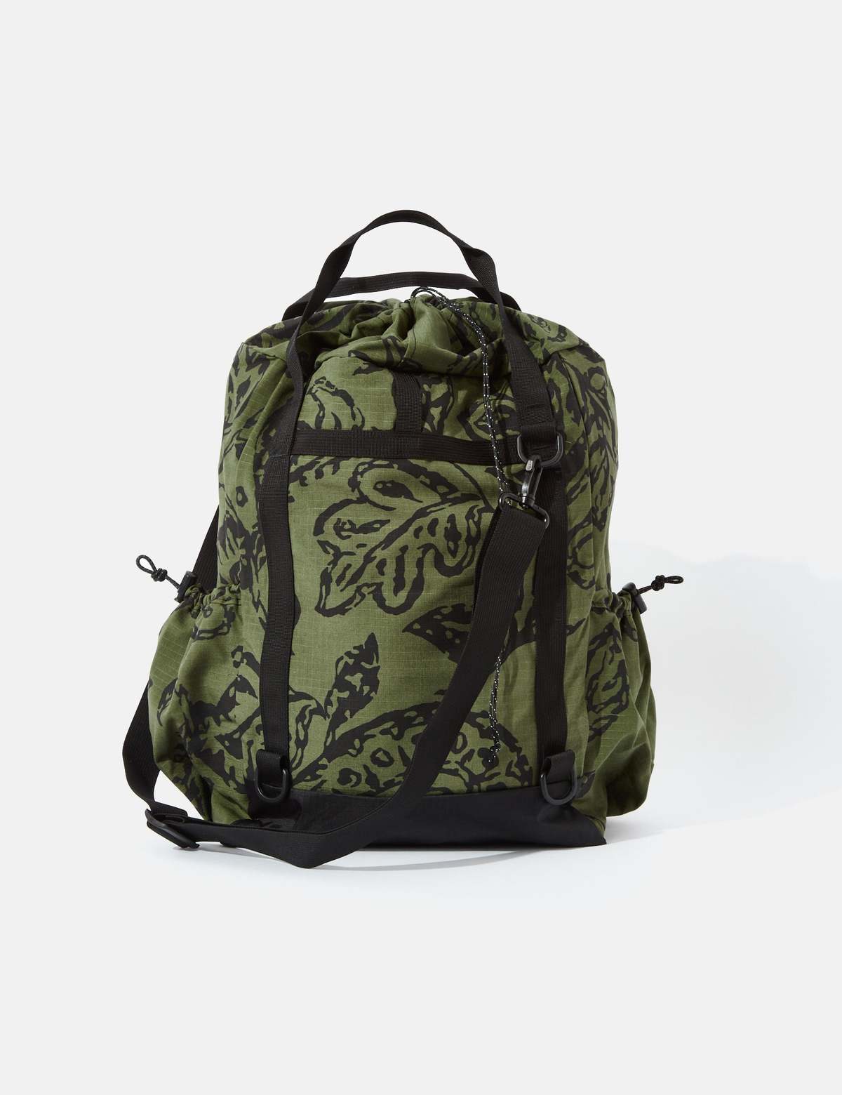 Engineered Garments Floral Ripstop UL 3 Way Bag - Olive Green | Garmentory