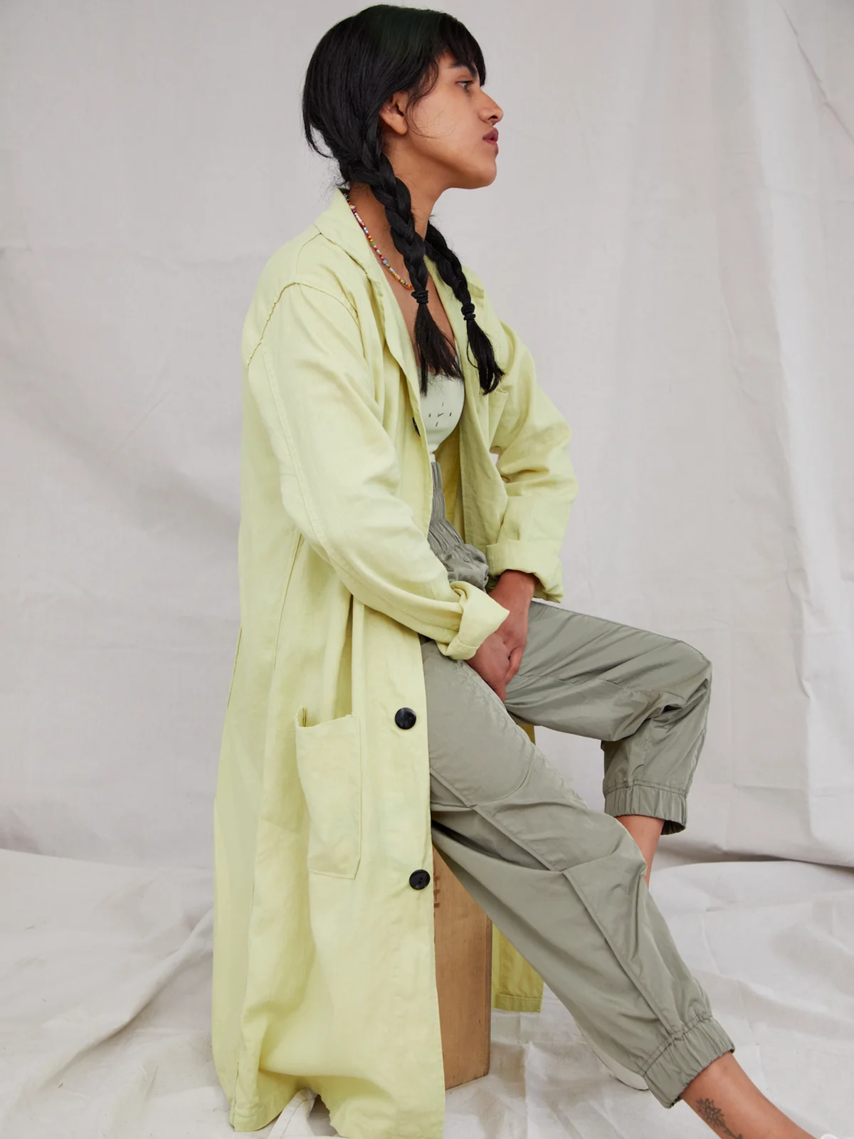 Vintage Riverside Tool and Dye Trench Coat - Lime | Garmentory