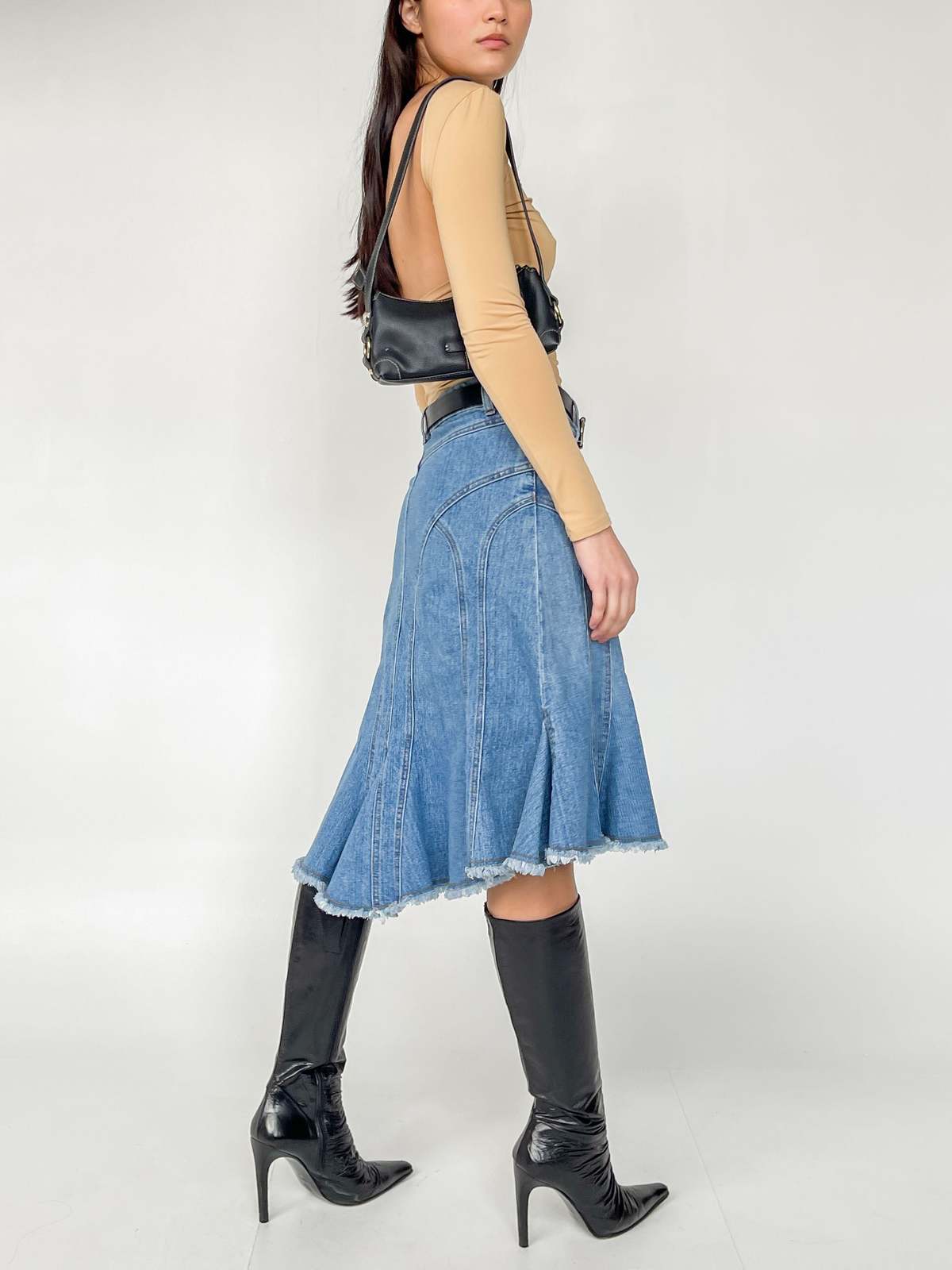 Denim Panel Mermaid Skirt | Garmentory