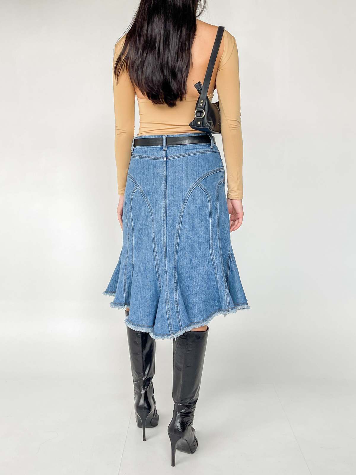 Denim Panel Mermaid Skirt | Garmentory