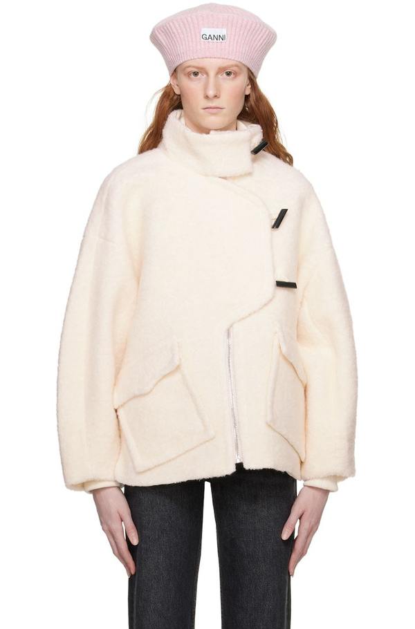 Ganni Dropped Shoulder Jacket - Egret | Garmentory