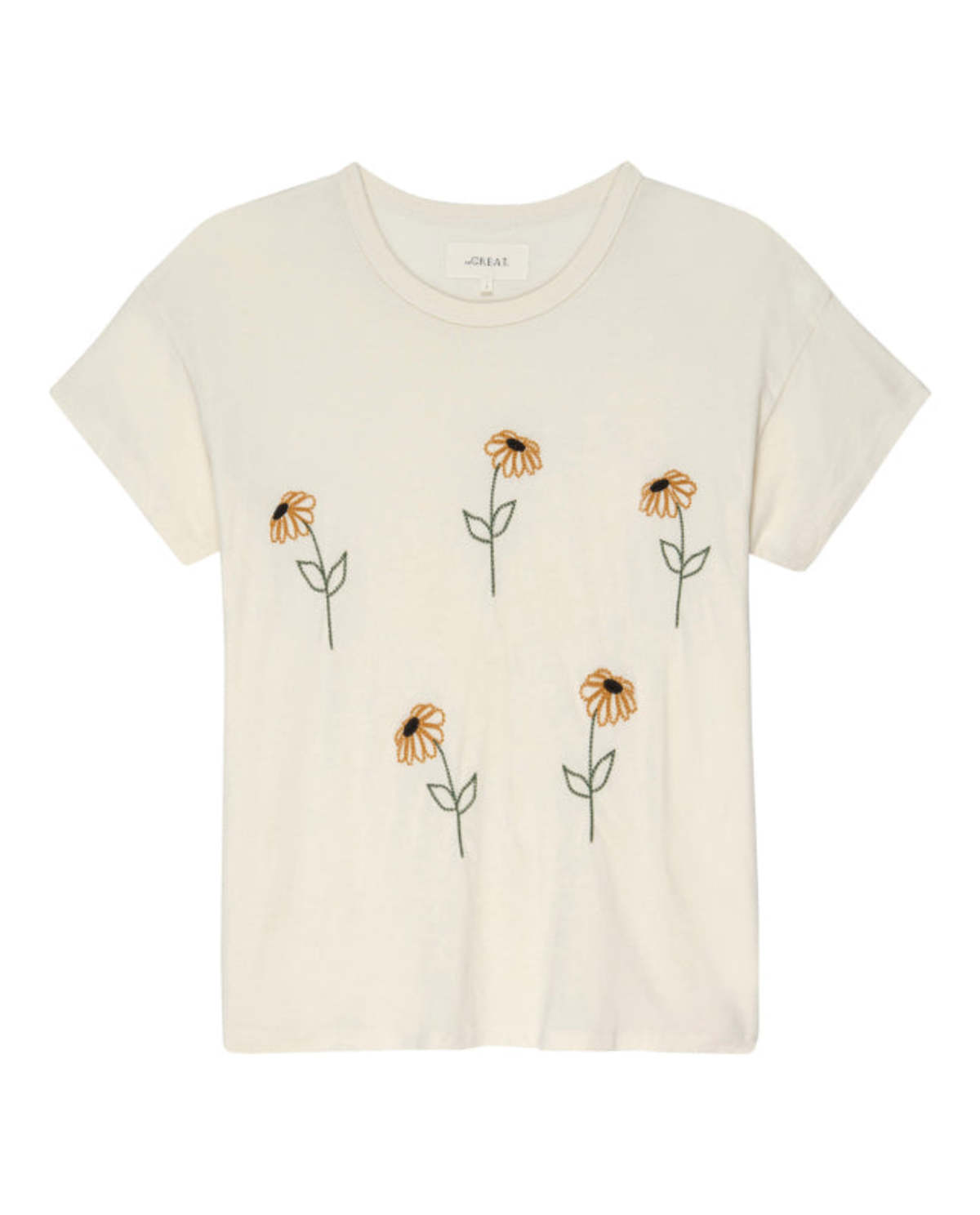 The Great. The Weeping Daisy Tee - Washed White | Garmentory