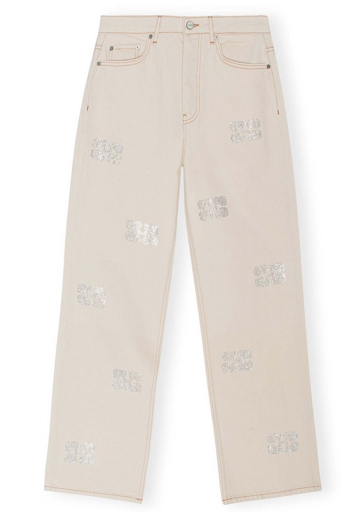 Ganni Sparkle Denim Izey Jean - Vanilla Ice | Garmentory