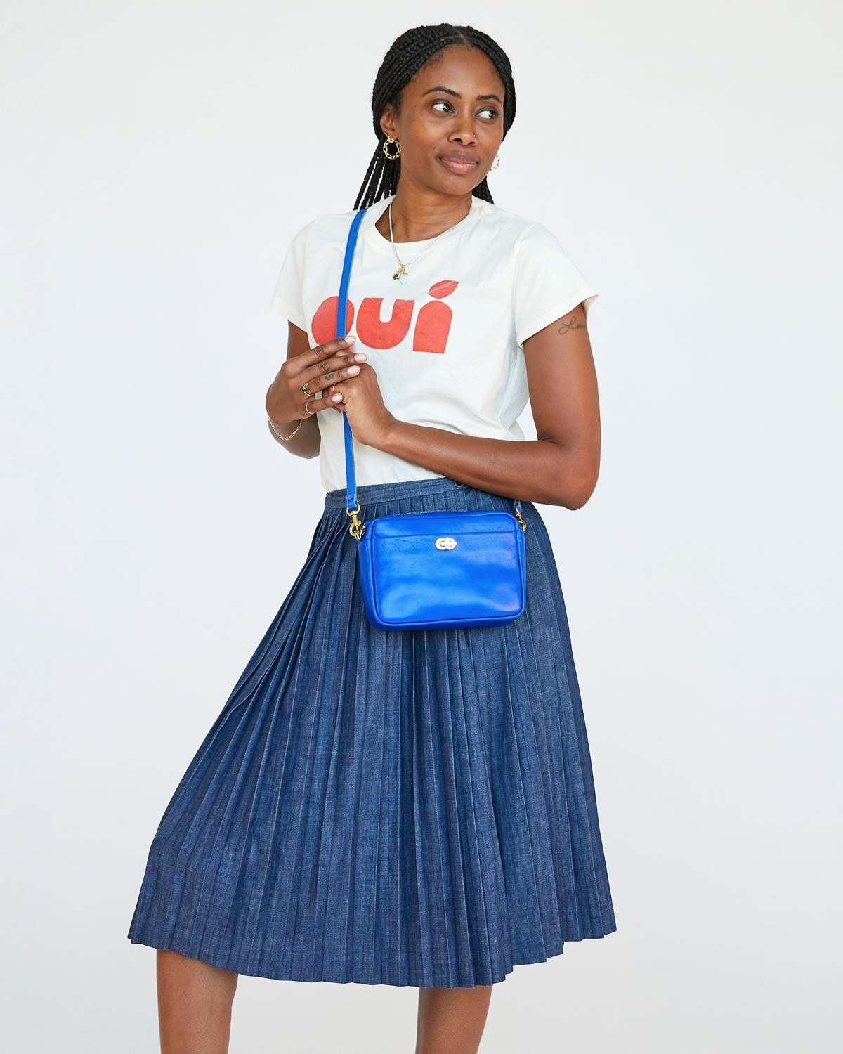 Clare V. Turnlock Midi Sac - Electric Blue | Garmentory