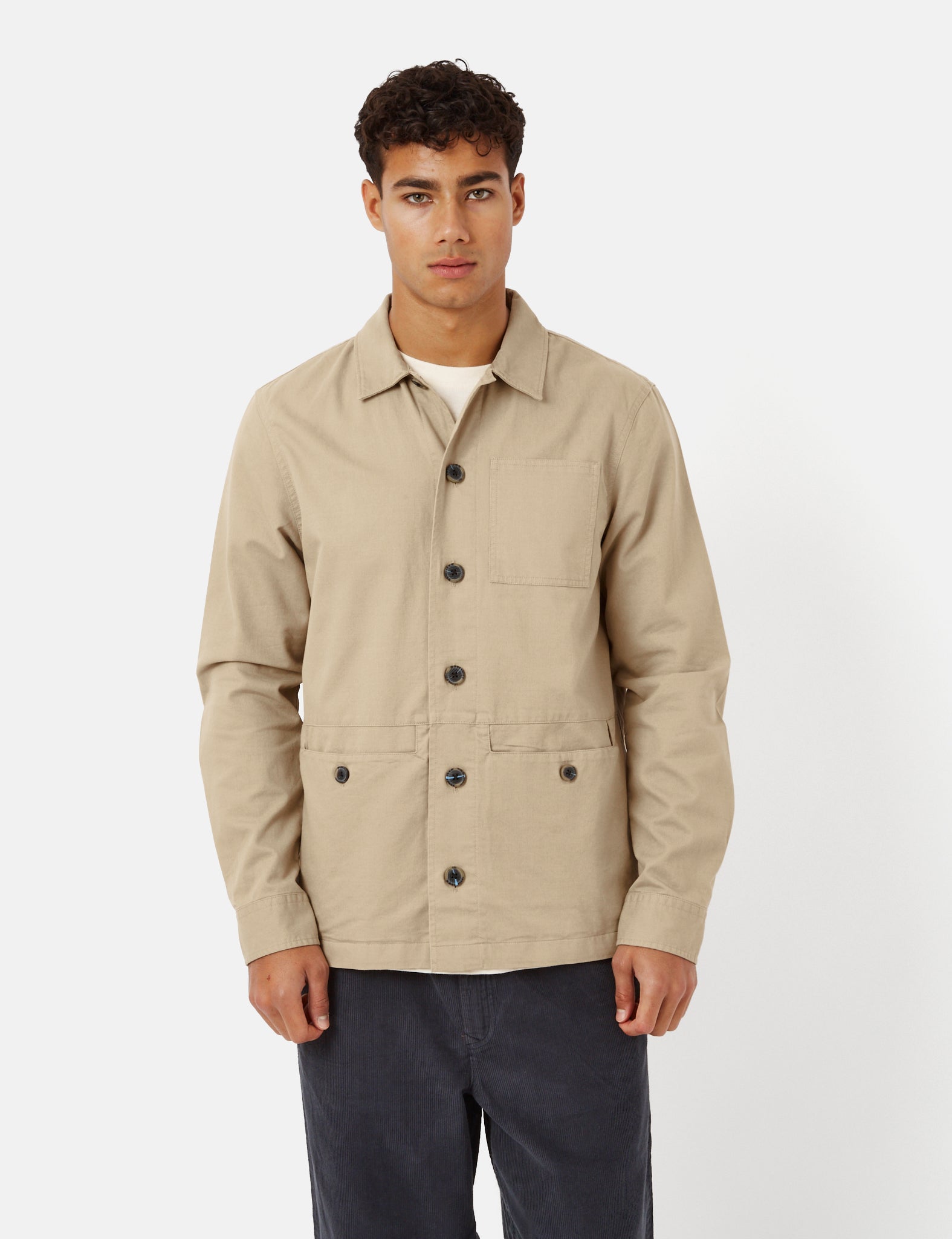 Barbour Newport Overshirt - Washed Stone Beige | Garmentory