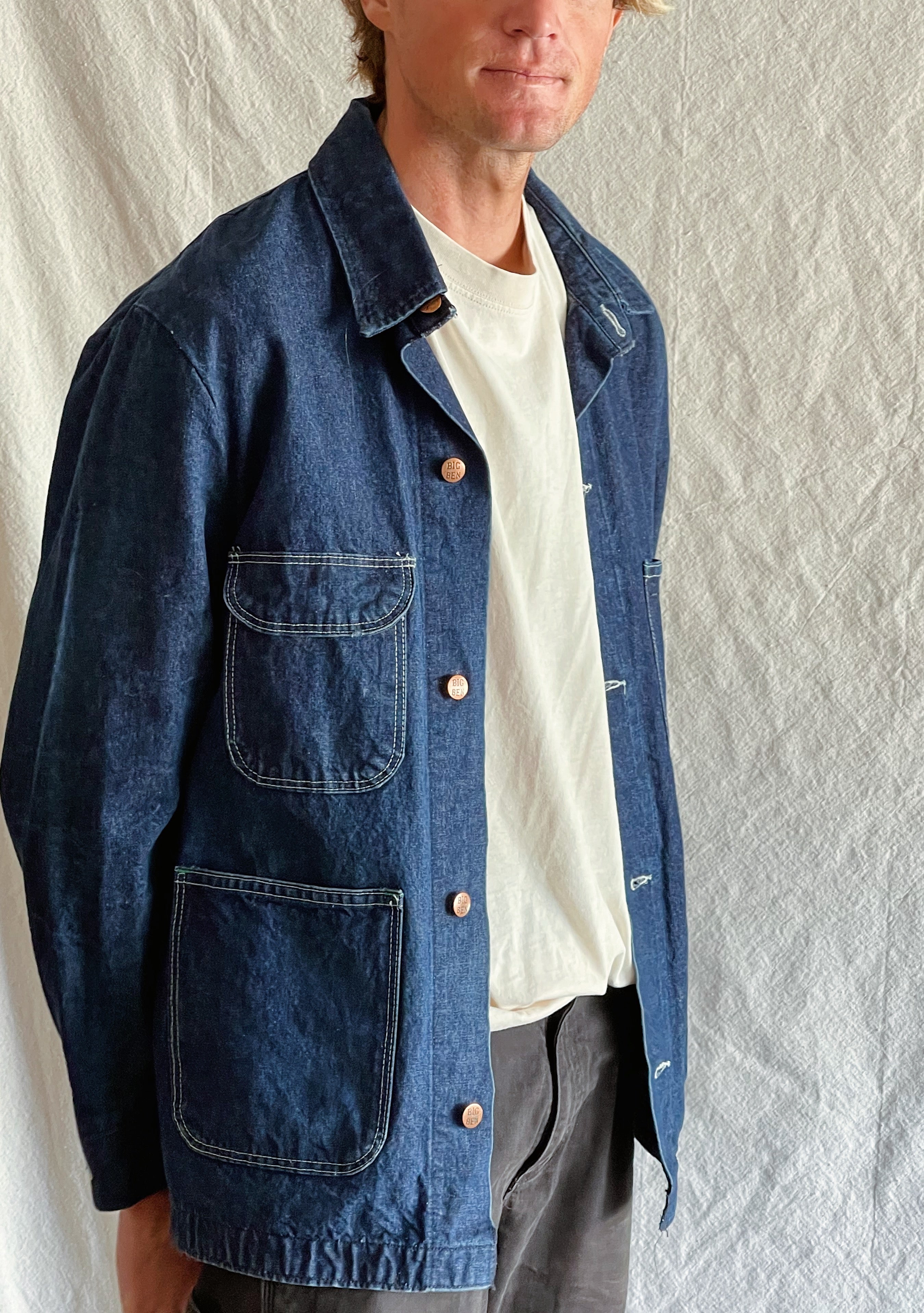 Vintage The Ludlow Shop Big Ben Chore Coat - Dark wash | Garmentory