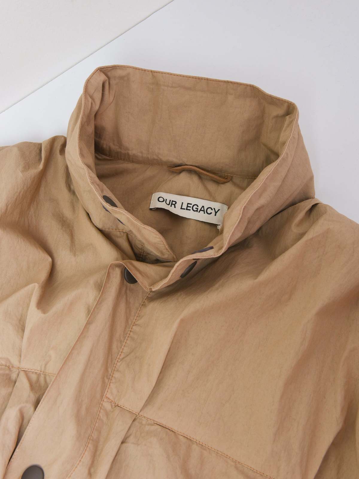 Our Legacy Exhale Puffa - Metallic Sand Parachute Poplin | Garmentory