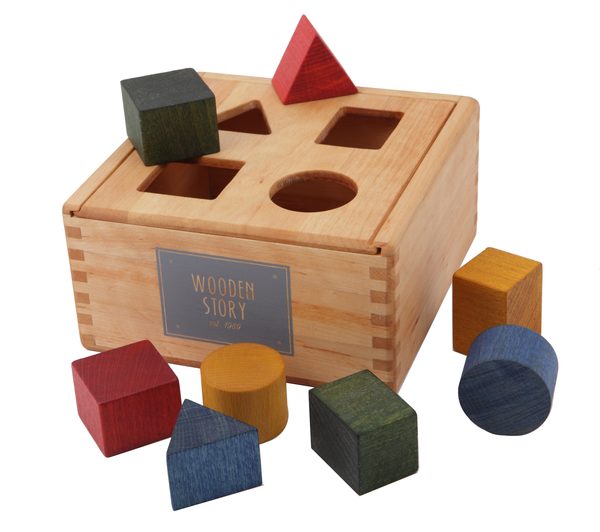 Kids Wooden Story Rainbow Wooden Shape Sorter Box | Garmentory