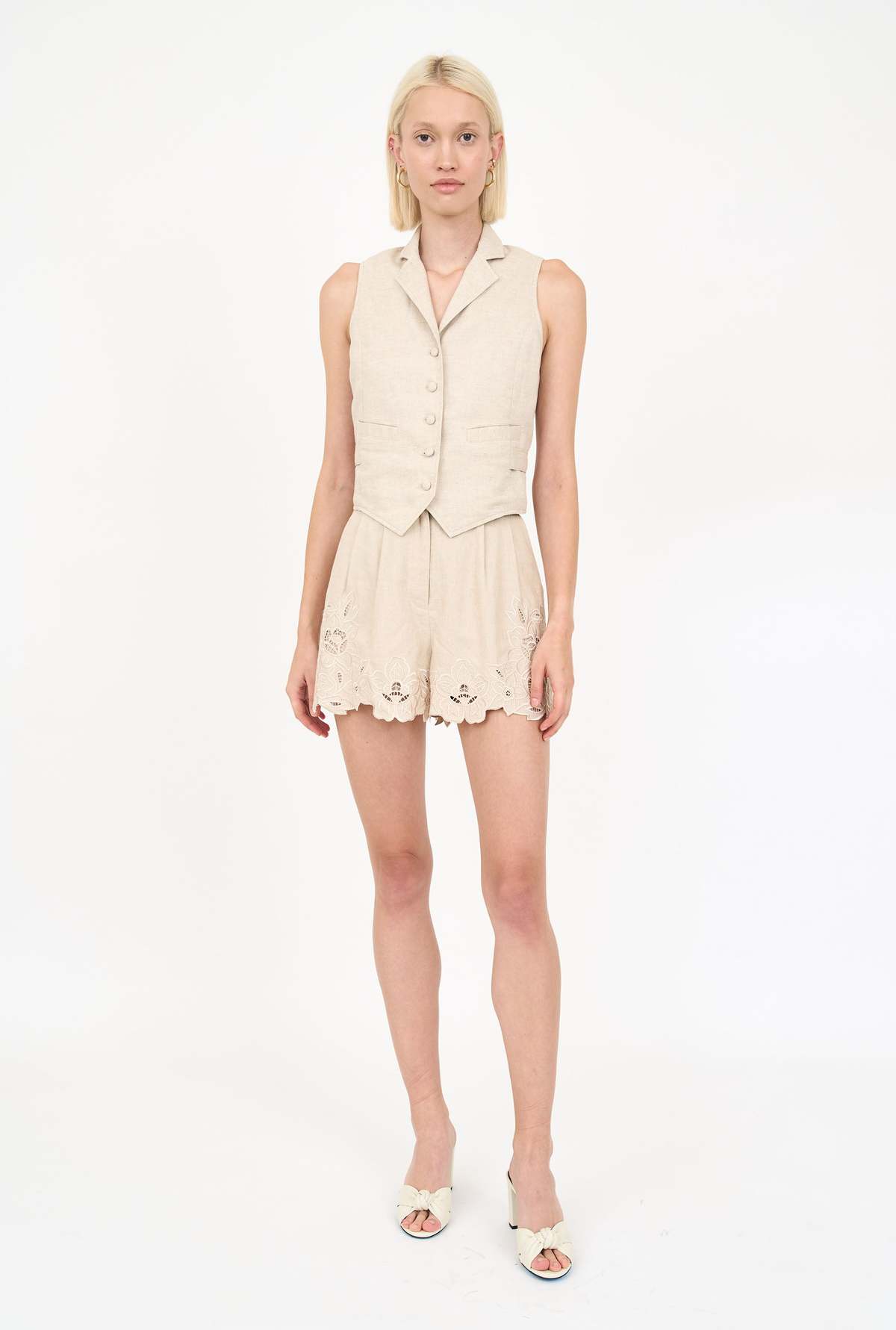 CHRISTY LYNN Lola Short - Tan Embroidery | Garmentory