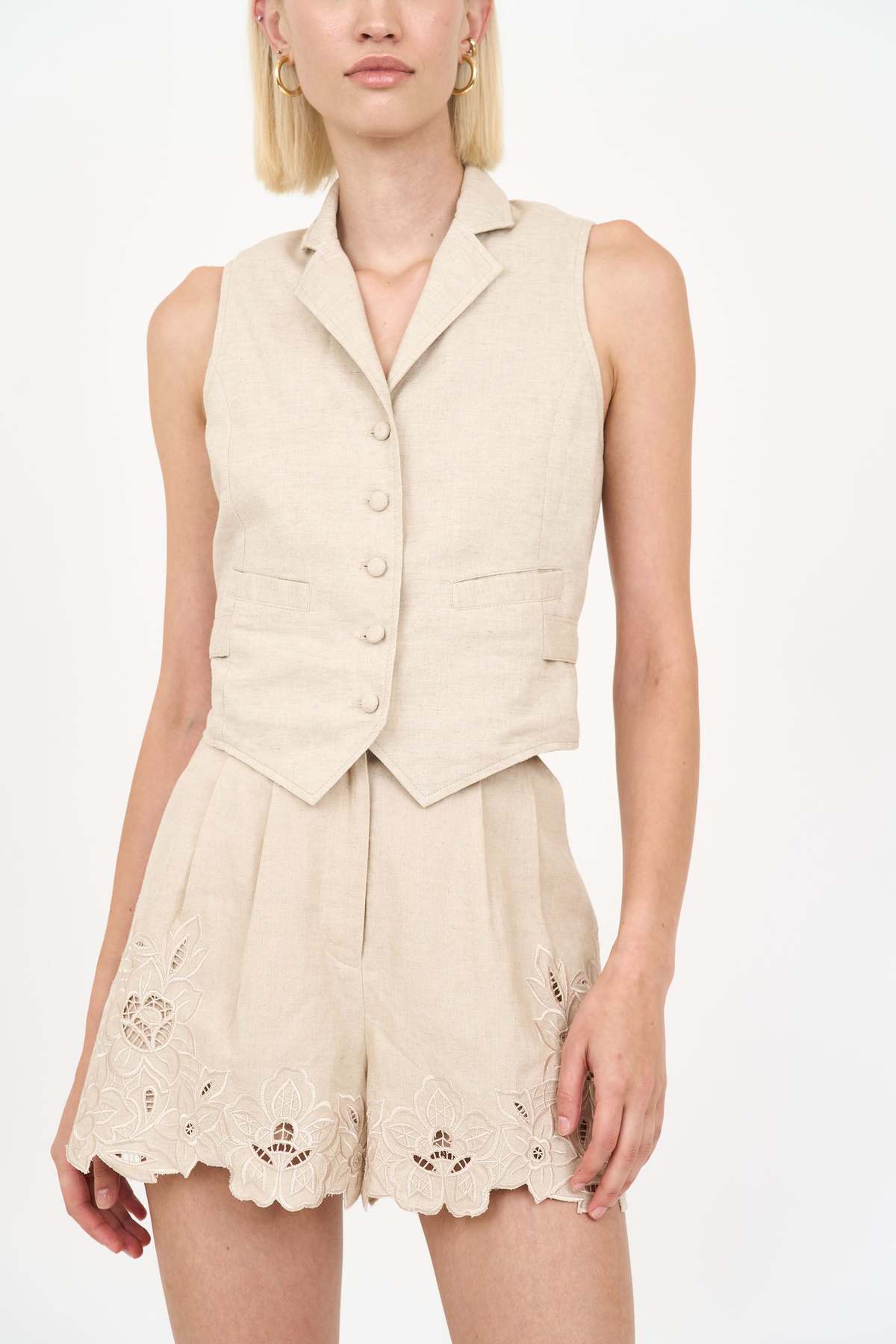 CHRISTY LYNN Lola Short - Tan Embroidery | Garmentory