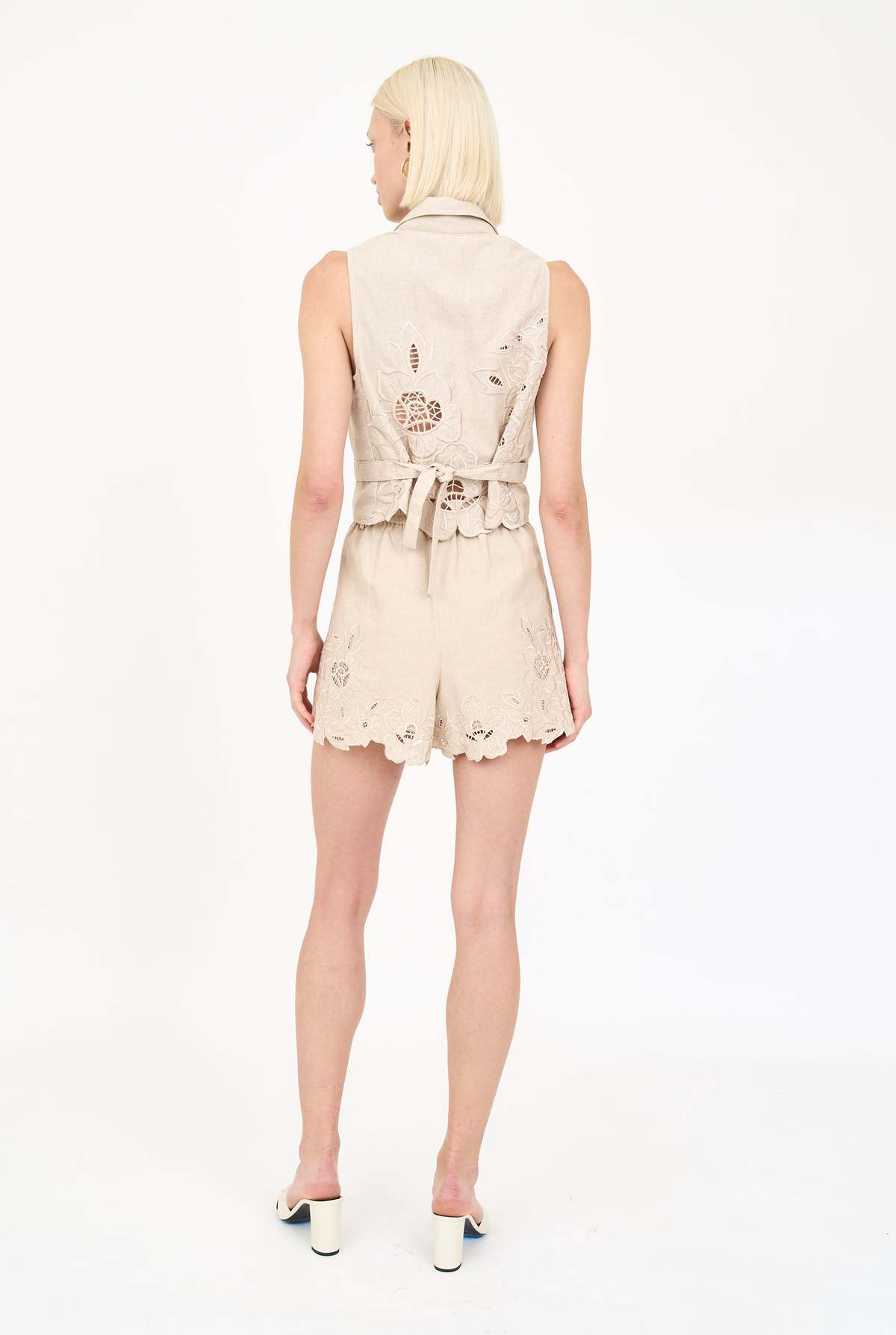 CHRISTY LYNN Lola Short - Tan Embroidery | Garmentory