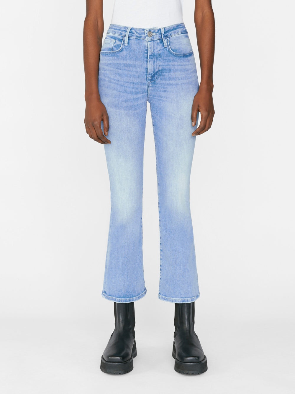 FRAME Denim Le One Crop Mini Boot LOCMB630 denim - Casper | Garmentory