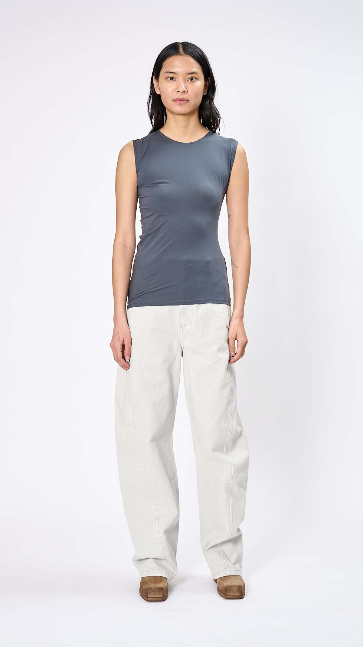 Lemaire Twisted Second Skin Tank Top - Zinc | Garmentory