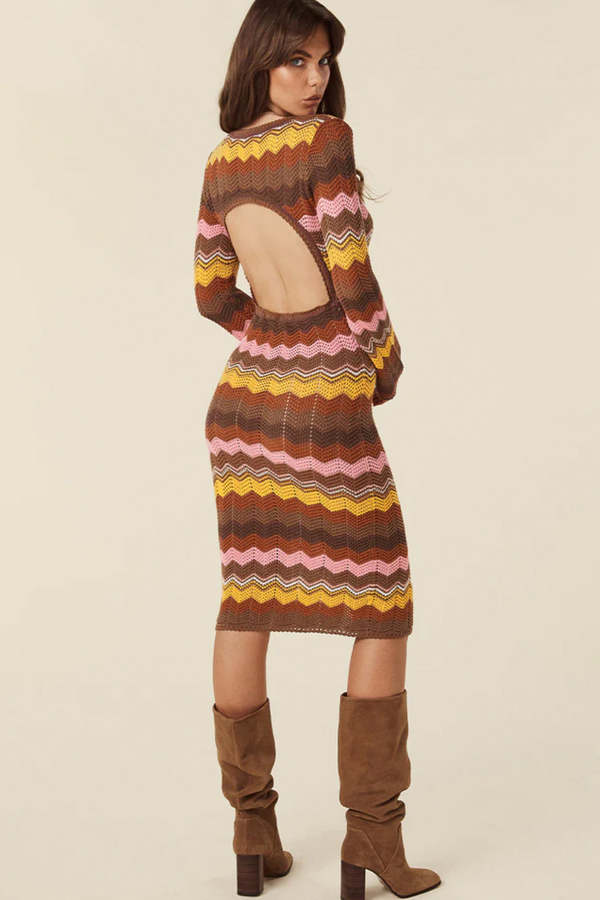 SPELL & THE GYPSY COLLECTIVE Ziggy Crochet Midi Dress - Ginger | Garmentory