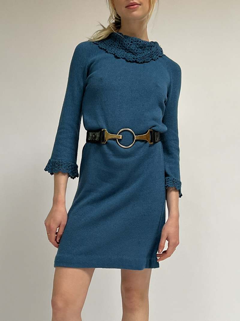 Vintage Christian Dior Crochet Detail Dress | Garmentory