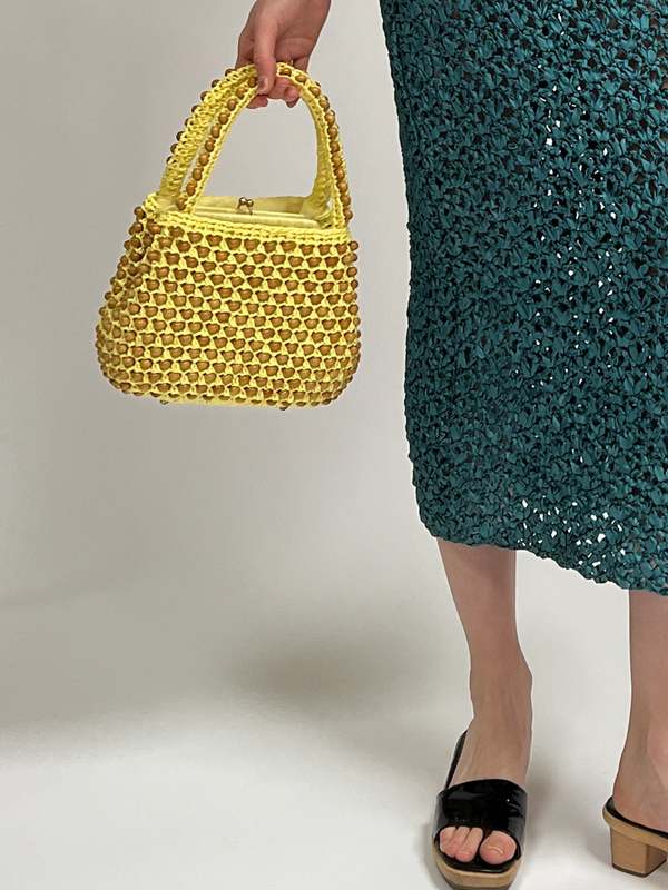 Vintage Beaded Bag - Mustard | Garmentory