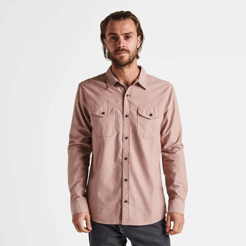 Roark Revival Well Worn Long Sleeve Oxford Shirt - Russet | Garmentory
