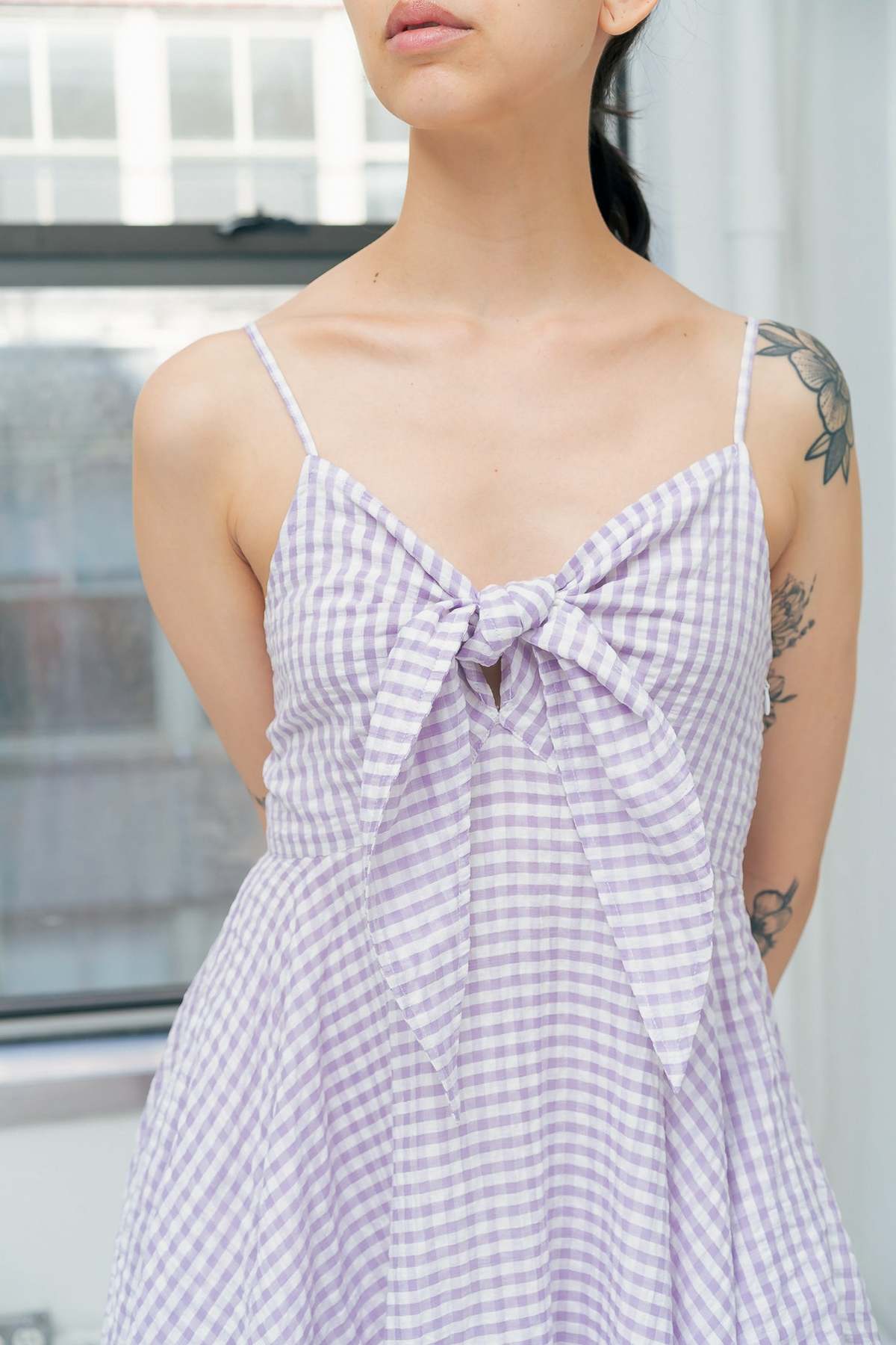 RUJUTA SHETH Stella Dress - ube Chex | Garmentory