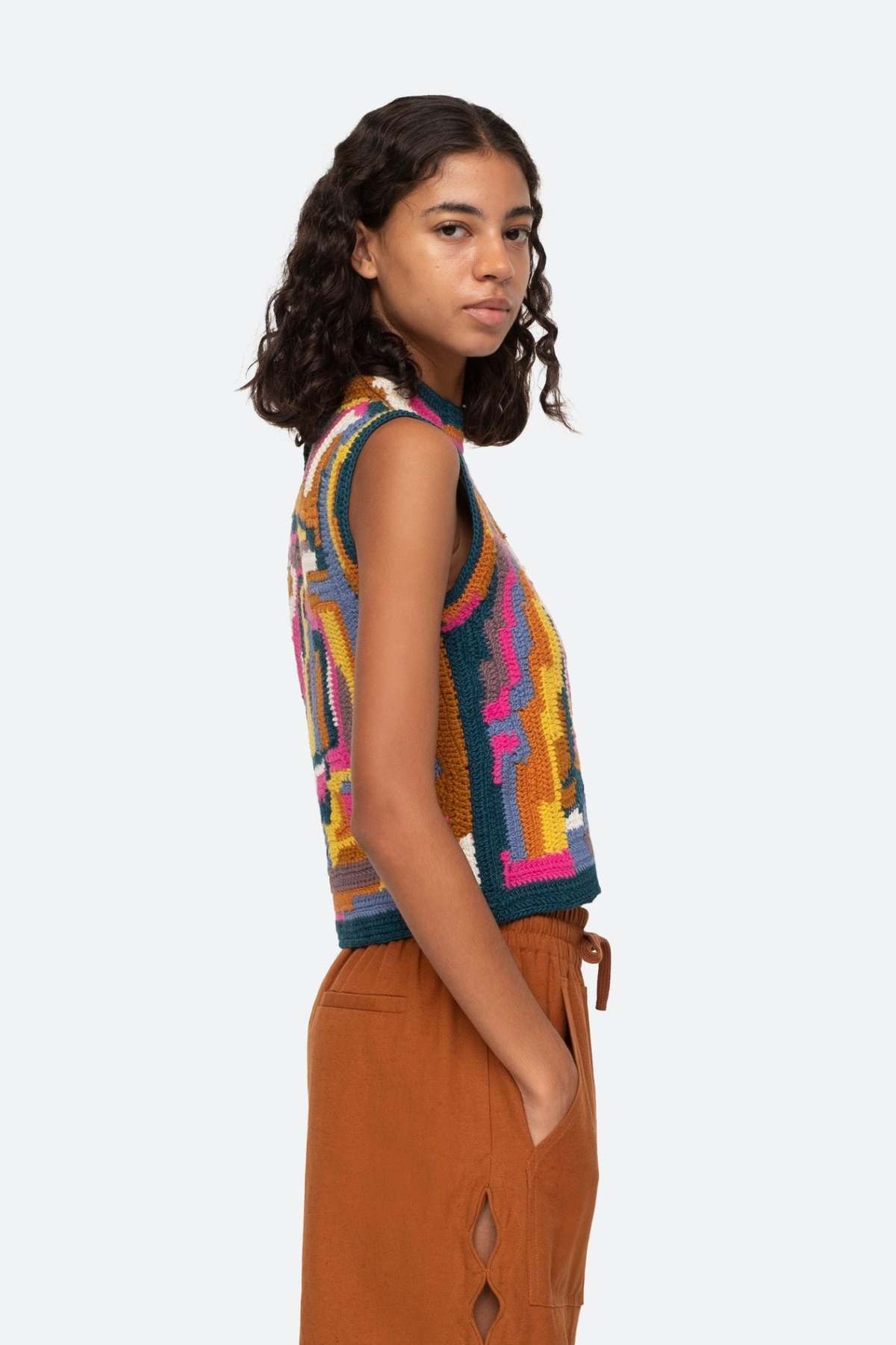 Sea NY Sea Coty Hand Crochet Vest - Multi | Garmentory