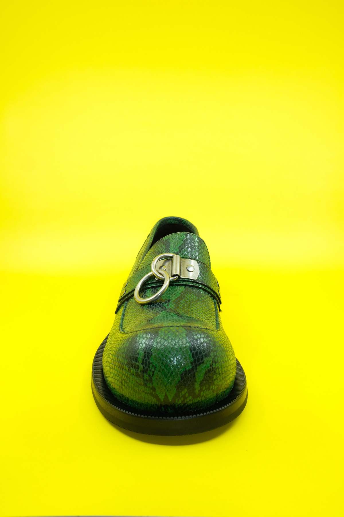 Martine Rose Faux Snake Leather Bulb Toe - green | Garmentory