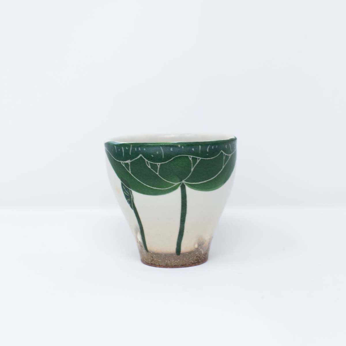 Otani Pottery Studio Painted Lotus Leaf Cup - Green | Garmentory