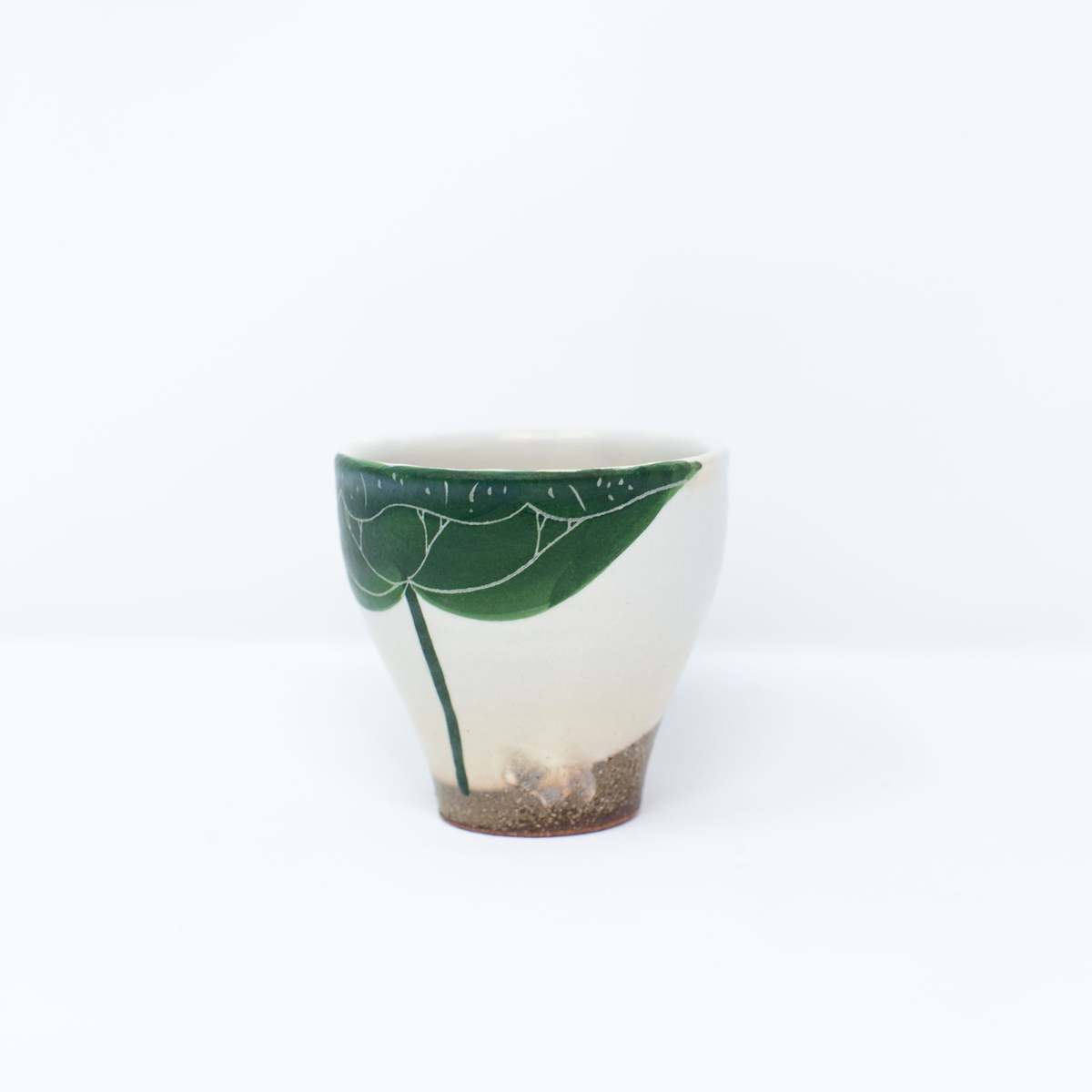 Otani Pottery Studio Painted Lotus Leaf Cup - Green | Garmentory