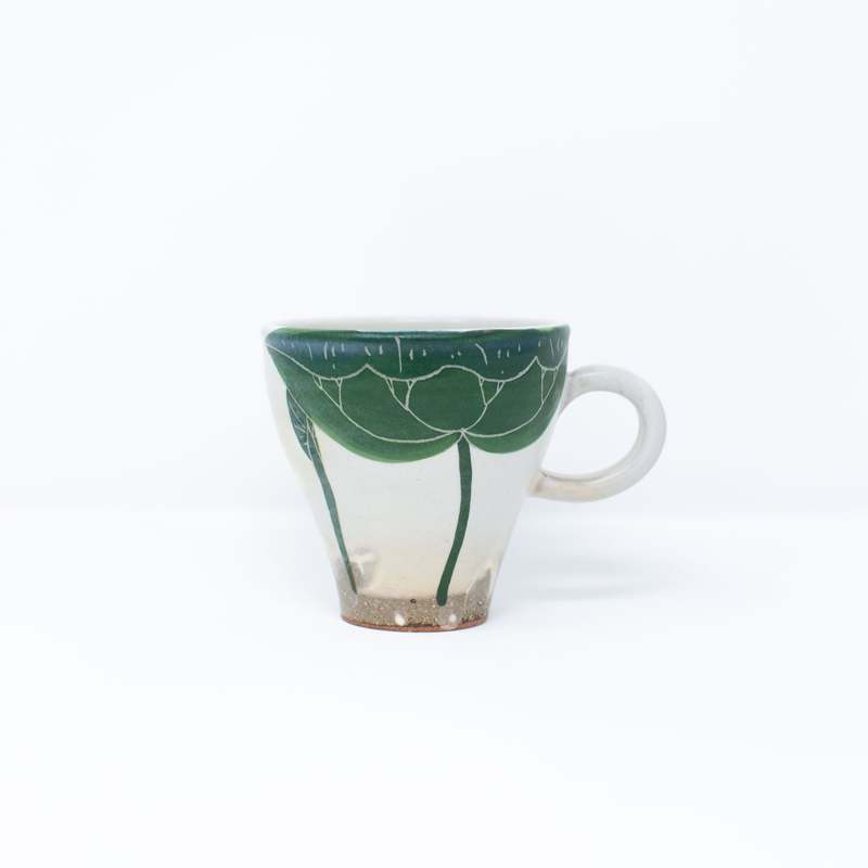 Otani Pottery Studio Painted Lotus Leaf Mug with Handle - Prints ...