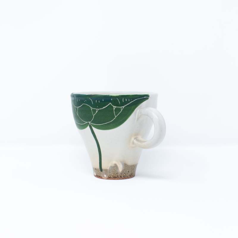Otani Pottery Studio Painted Lotus Leaf Mug with Handle - Prints ...