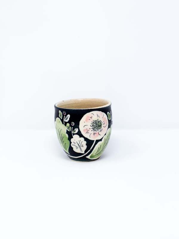 Otani Pottery Studio Painted Pink Chrysanthemum Cup - Prints | Garmentory