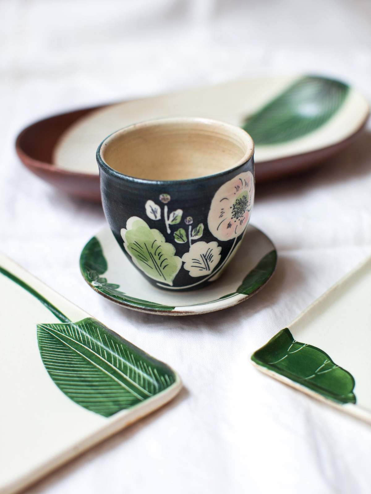 Otani Pottery Studio Painted Pink Chrysanthemum Cup - Prints | Garmentory