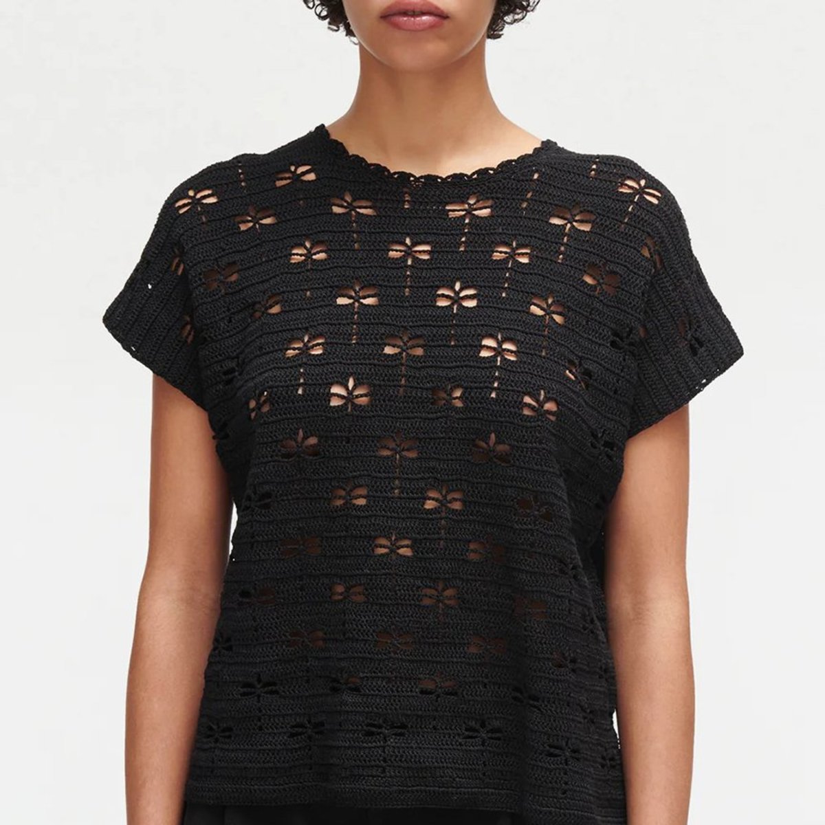 Rachel Comey Cash Top - Black Dragonfly Crochet | Garmentory