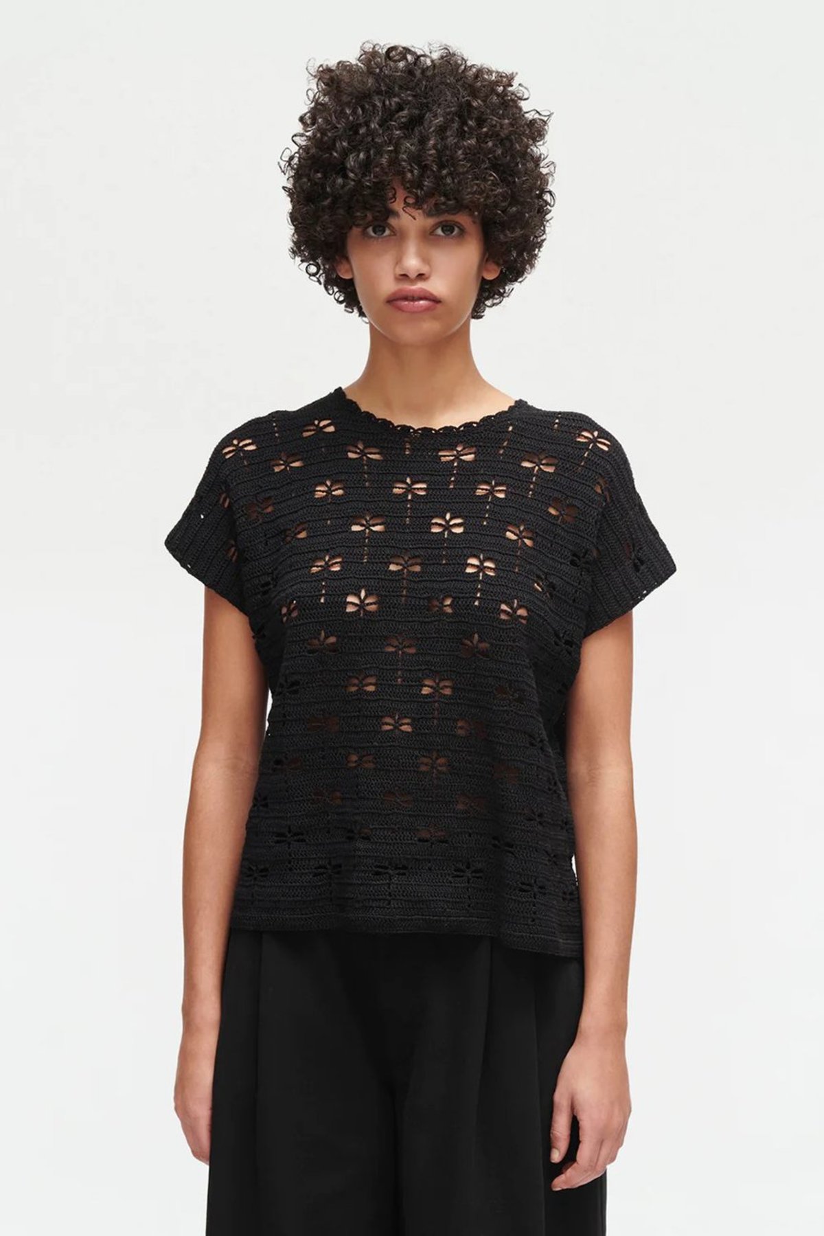 Rachel Comey Cash Top - Black Dragonfly Crochet | Garmentory