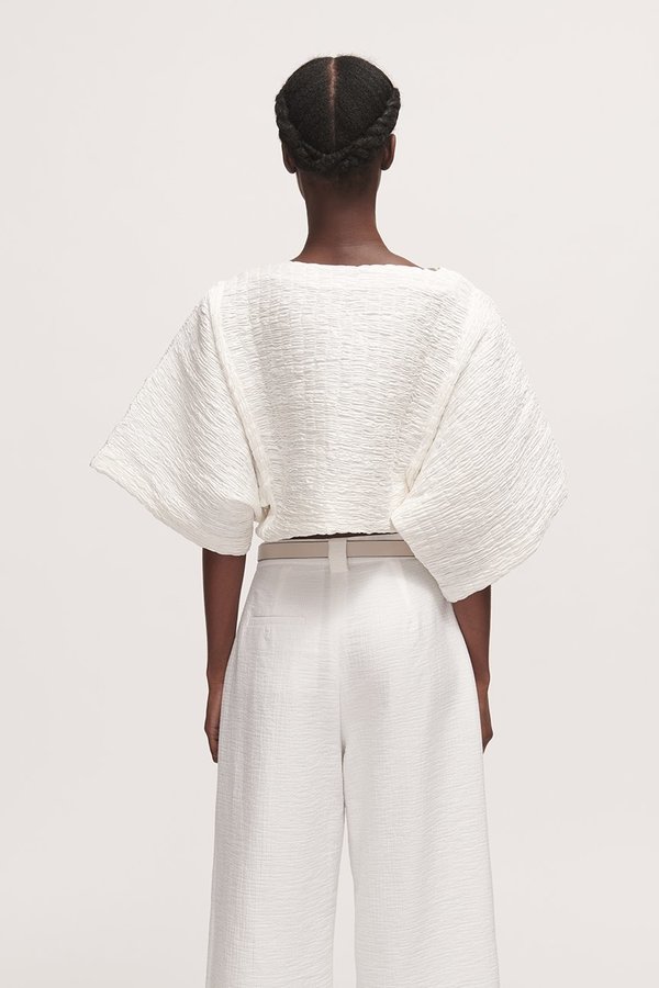 Rachel Comey Somera Top - Off White Smocked Cotton | Garmentory