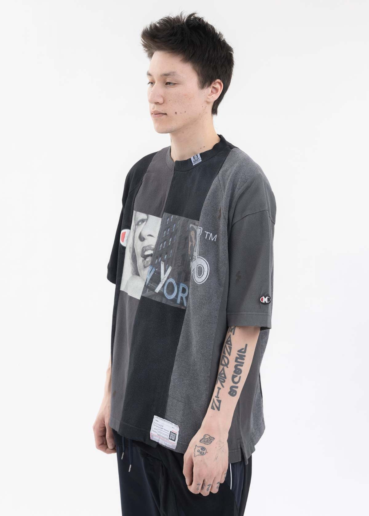 Mihara Yasuhiro Vertical Switching Tee - Black | Garmentory