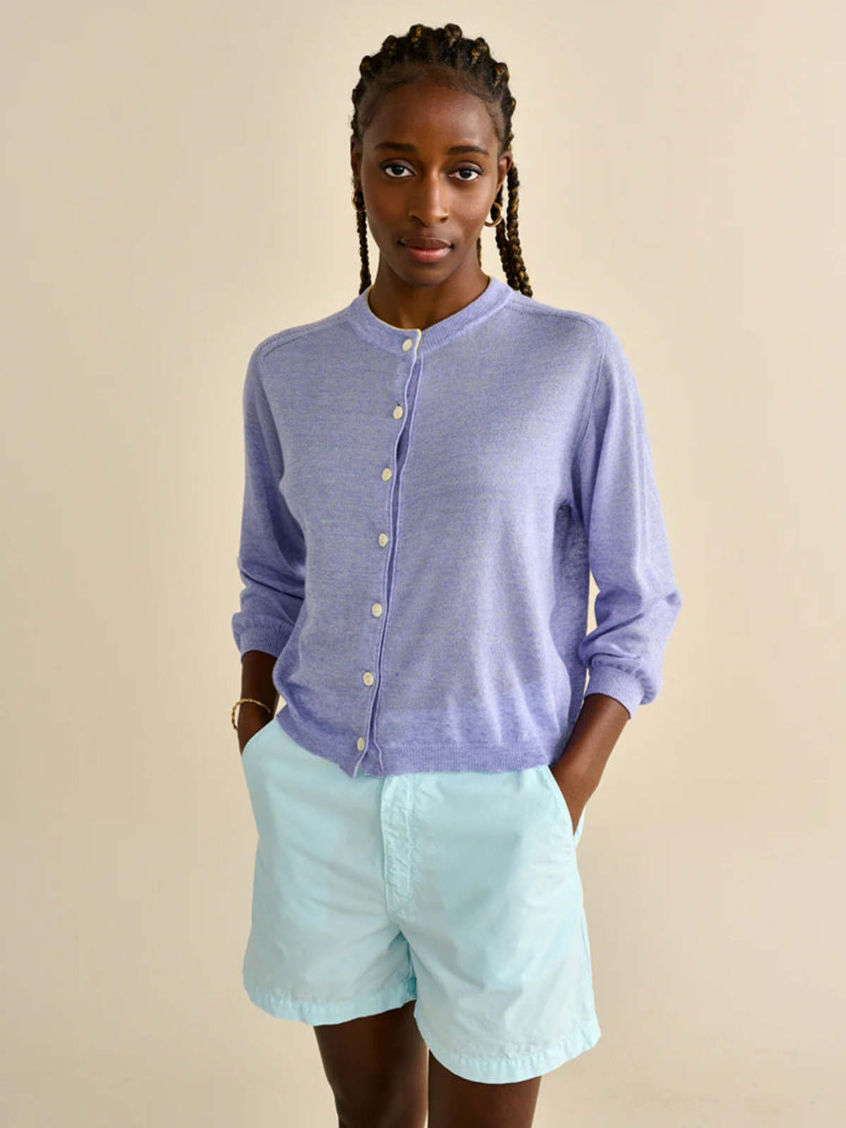 Bellerose Neeta Linen Cardigan - Lavender | Garmentory