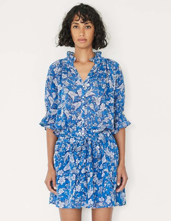 Sundry Short Dress with Tie - Perrin Paisley | Garmentory