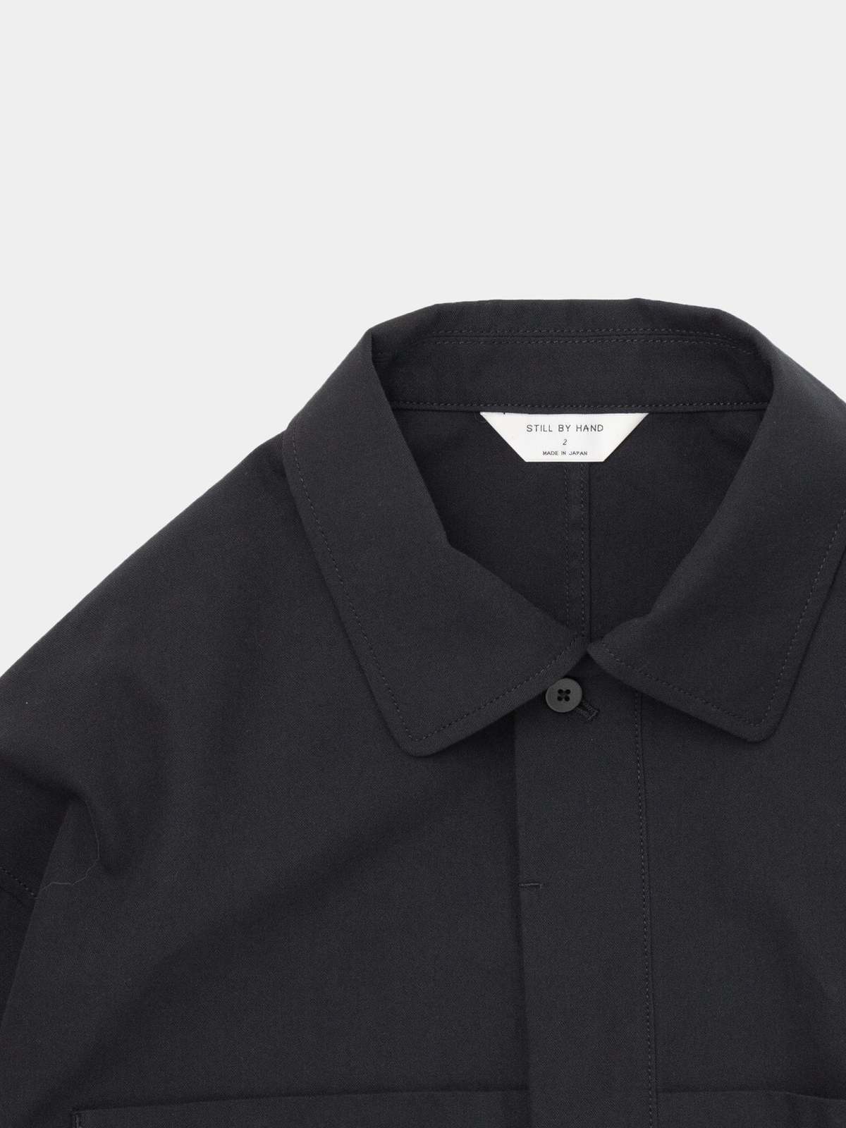 Still By Hand Double Pocket Over Shirt - Black Navy | Garmentory