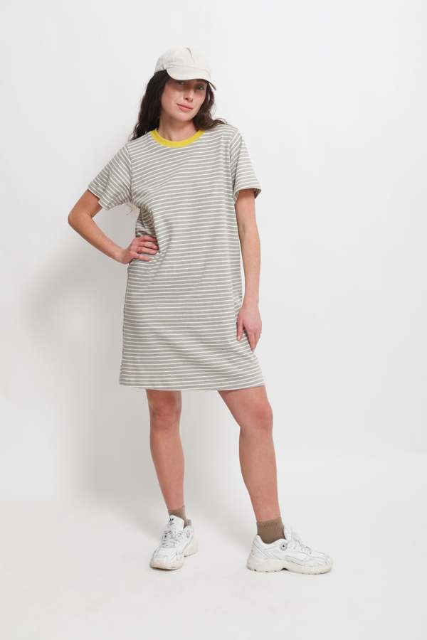 Gravel & Gold Tigre Dress - Concrete Stripe | Garmentory