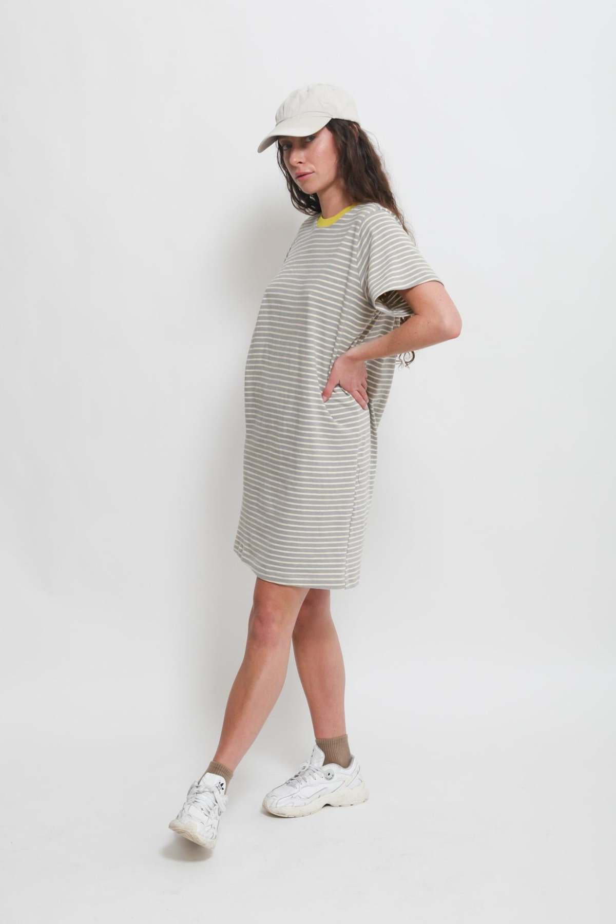 Gravel & Gold Tigre Dress - Concrete Stripe | Garmentory