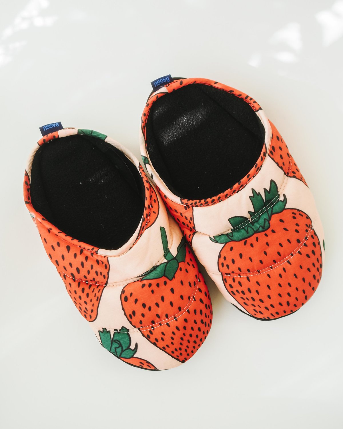 Baggu Puffy Strawberry Slippers | Garmentory