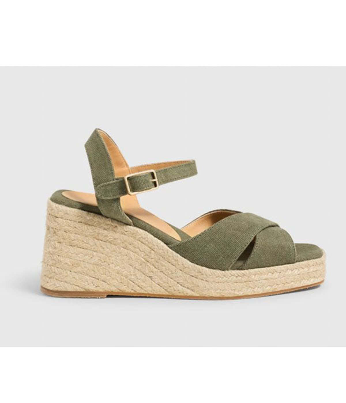 Castaner Thea Wedge Espadrille - Olive | Garmentory