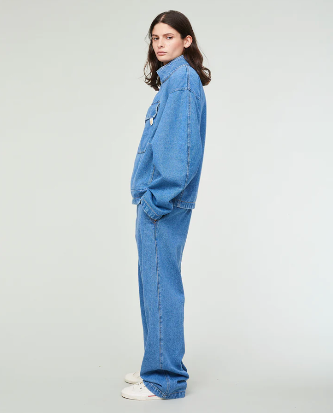 Girls of Dust Rider Nikko Denim Jacket - Stone Wash | Garmentory